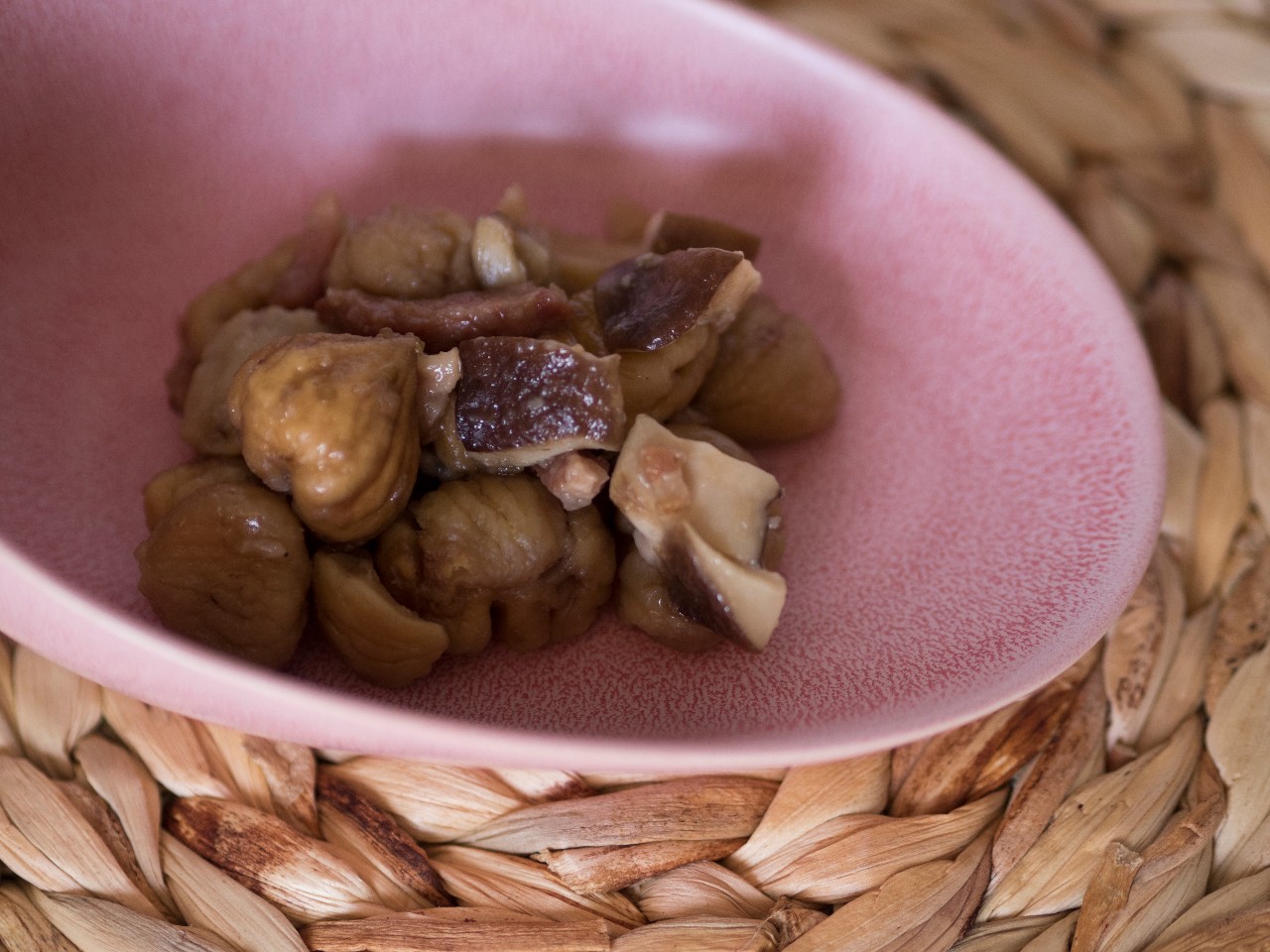 Castañas estofadas con shiitake Trives